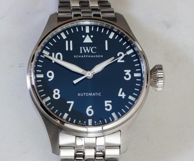 Replica IWC Big Pilot’s Watch Automatic Blue Dial Steel 43mm IW329304 ...